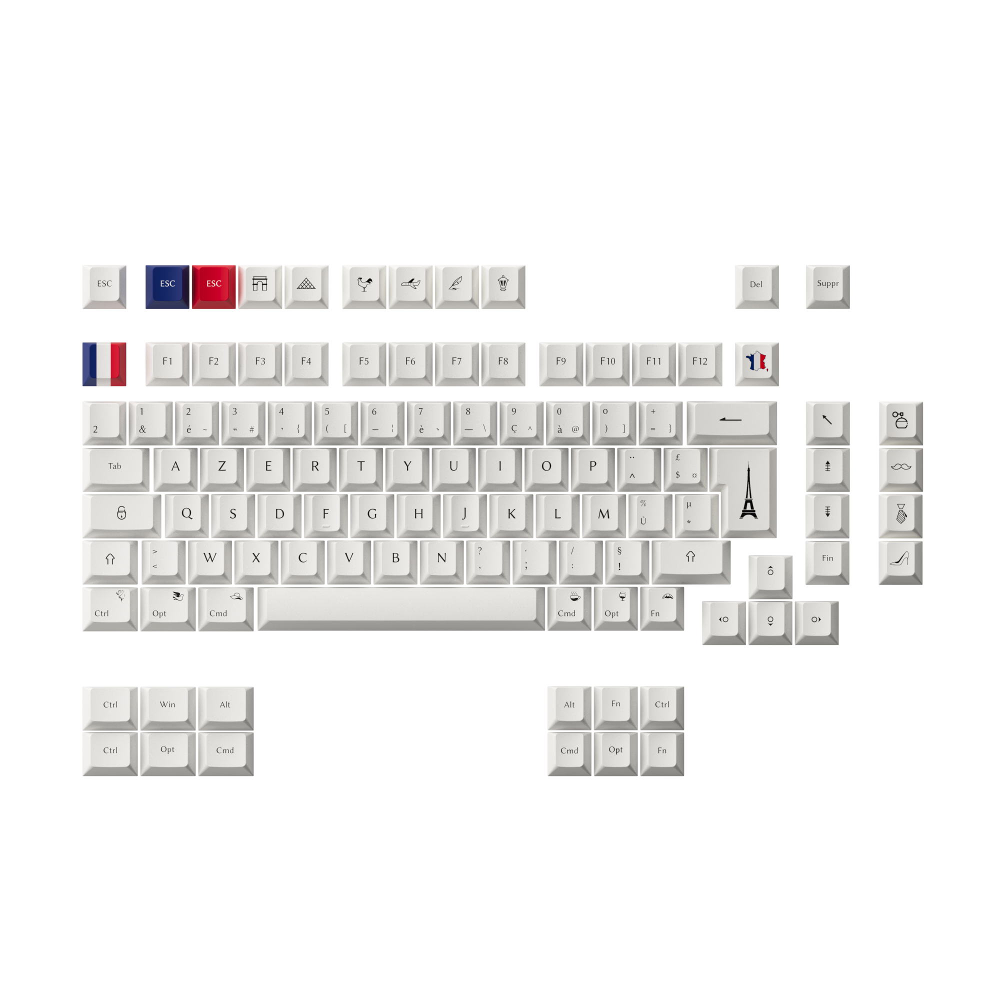 Akko BOW ISO FR AZERTY Keycap Set (110-key) | Monsgeek EU