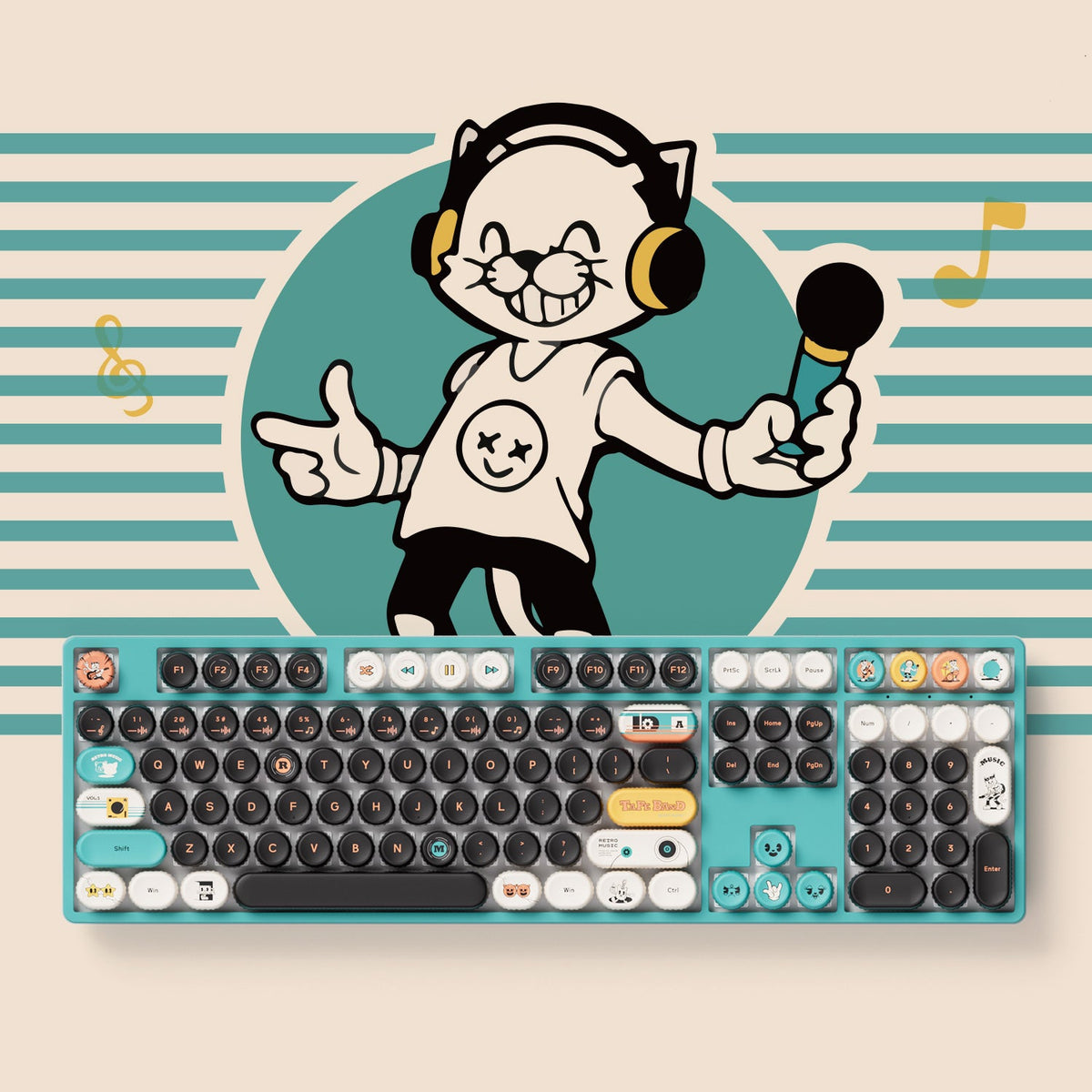 Akko Punk Cat BottleCap Keycaps Set (131-key) | Monsgeek EU