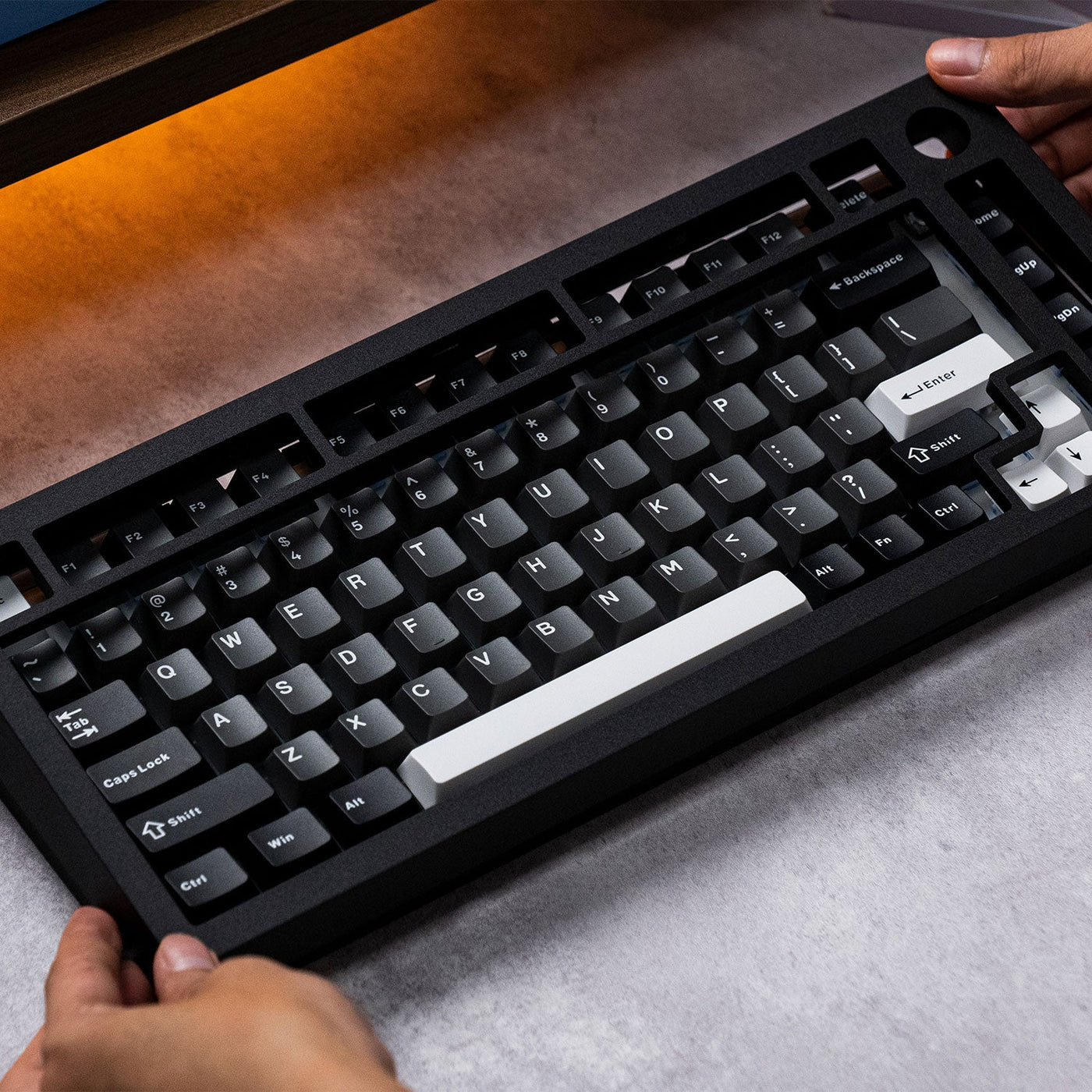 MonsGeek M1 V5- Black on White- Black & Silver | Monsgeek