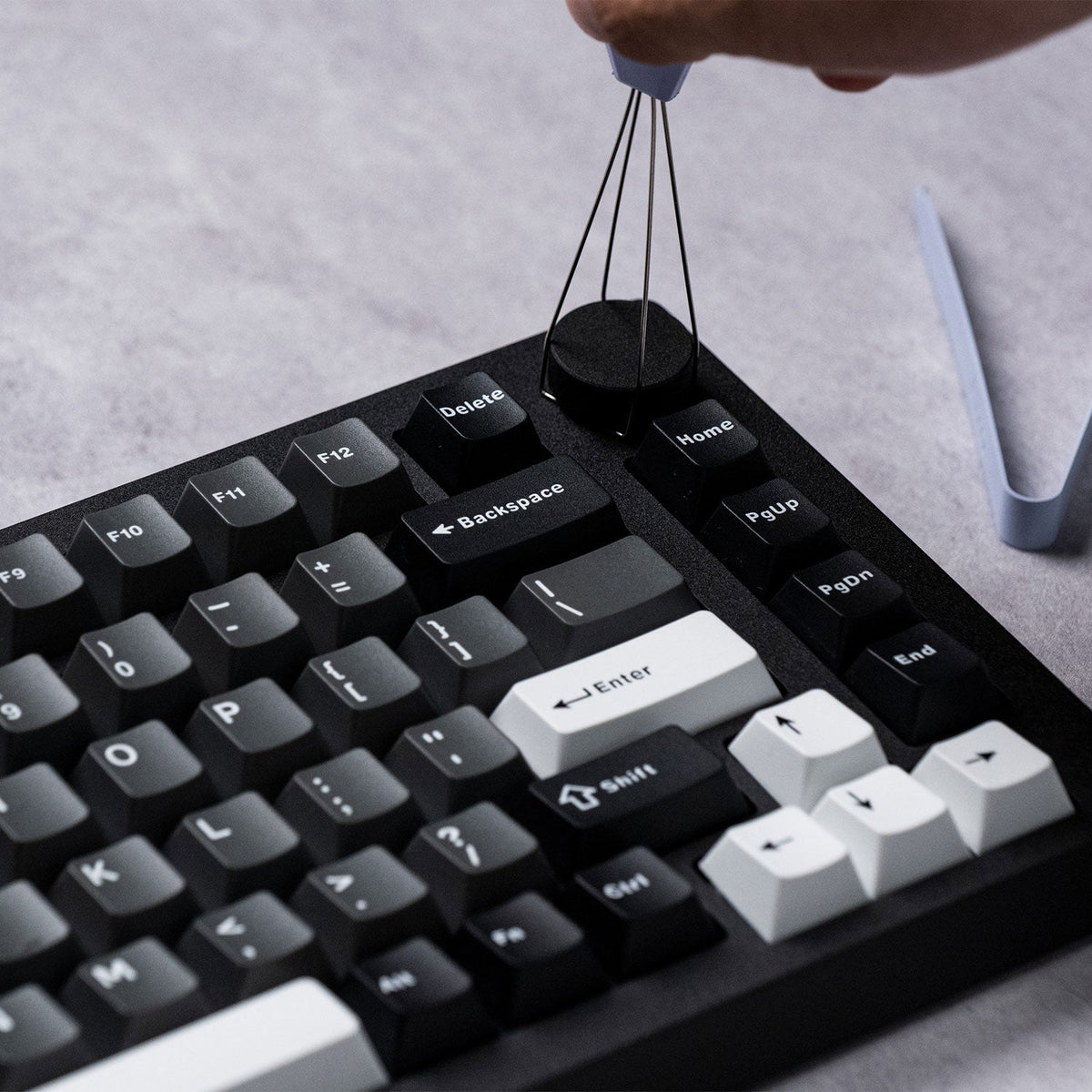 MonsGeek M1 V5- Black on White- Black & Silver | Monsgeek