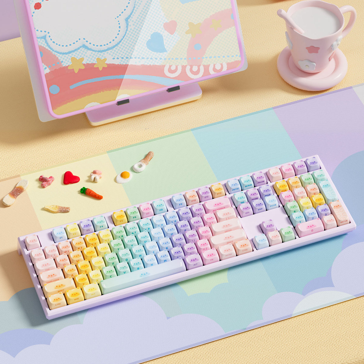 MG108B Colorful Cats Full Size Mechanical Keyboard | Monsgeek EU